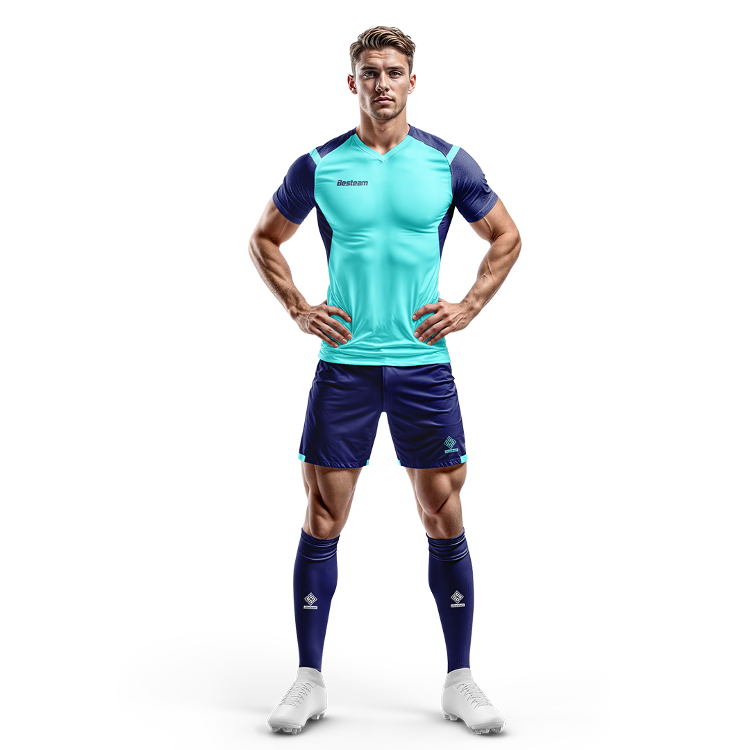 Segovia Team Kit Aqua Blue/Navy (Set of 20) – Besteam Sport
